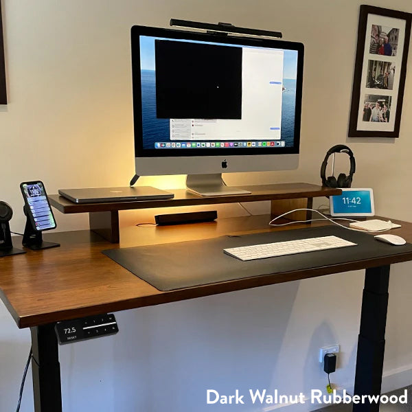 Desky Dual Rubberwood Sit Stand Desk