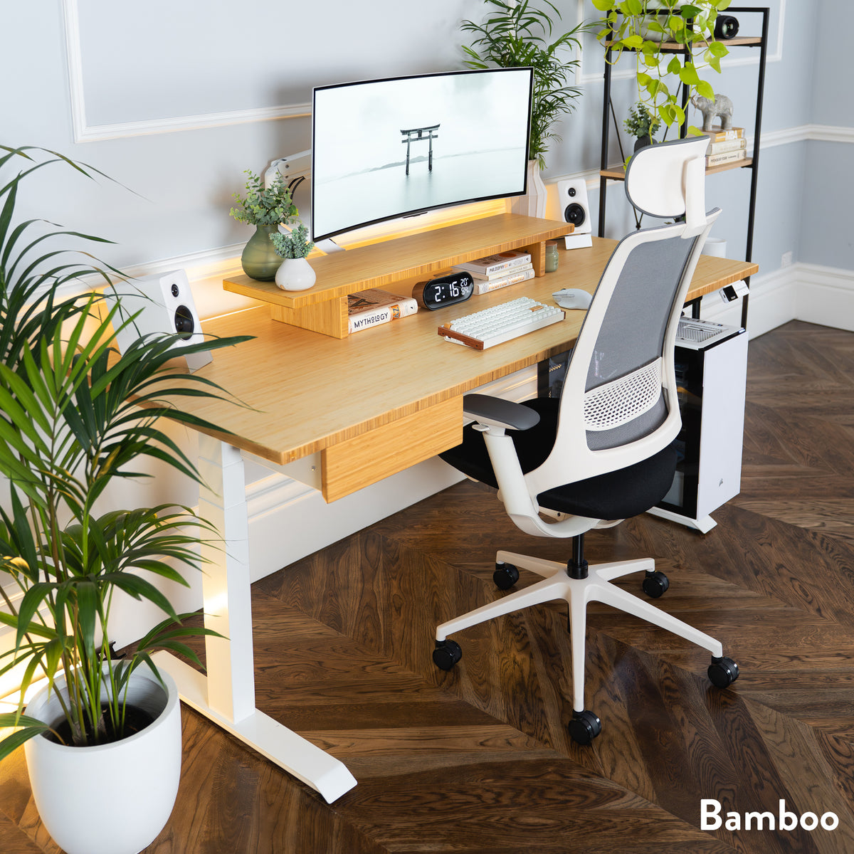 Desky Dual Bamboo Sit Stand Desk - Desky Canada