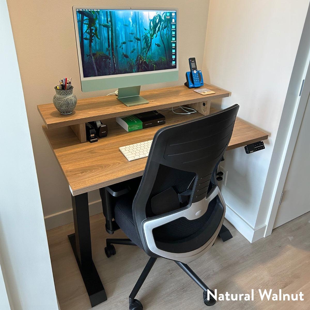 Desky Dual Mini Sit Stand Desk | Small Standing Desk