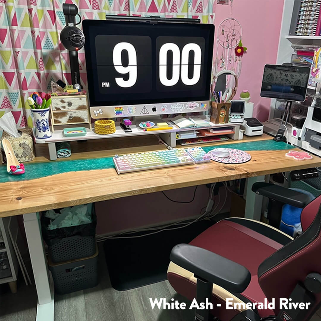 Desky Dual Resin Hardwood Standing Desk