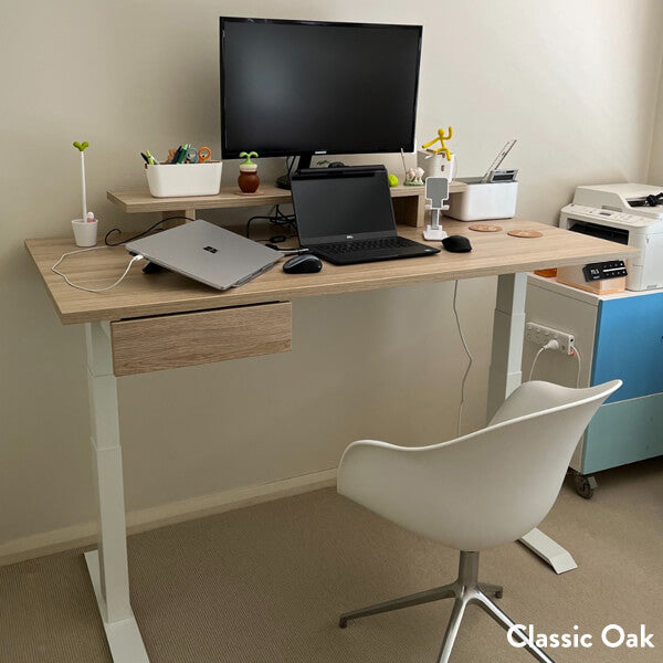 Desky Dual Laminate Sit Stand Desk