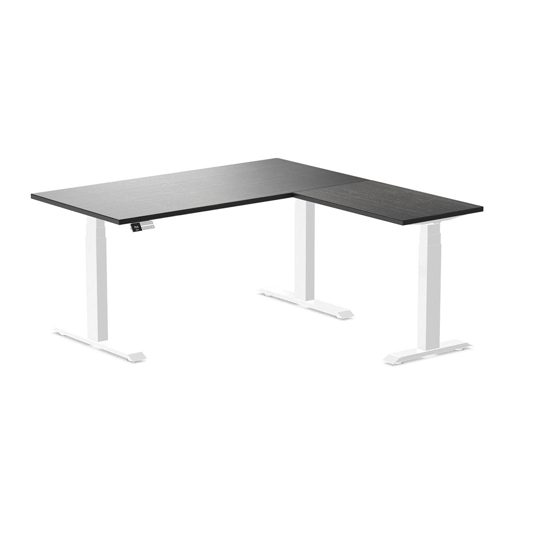 Desky Bamboo L-Shape Sit Stand Desk