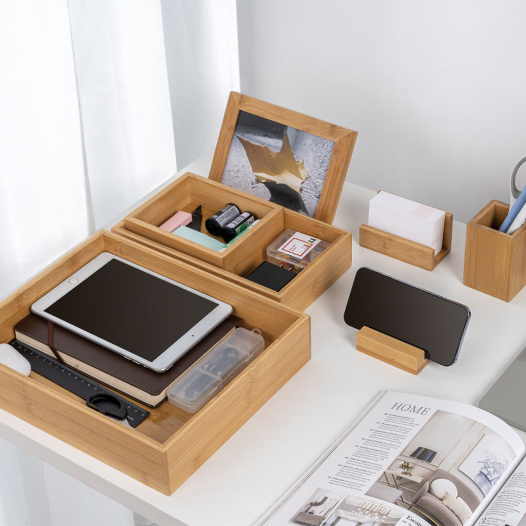 Desky Bamboo Organiser Set