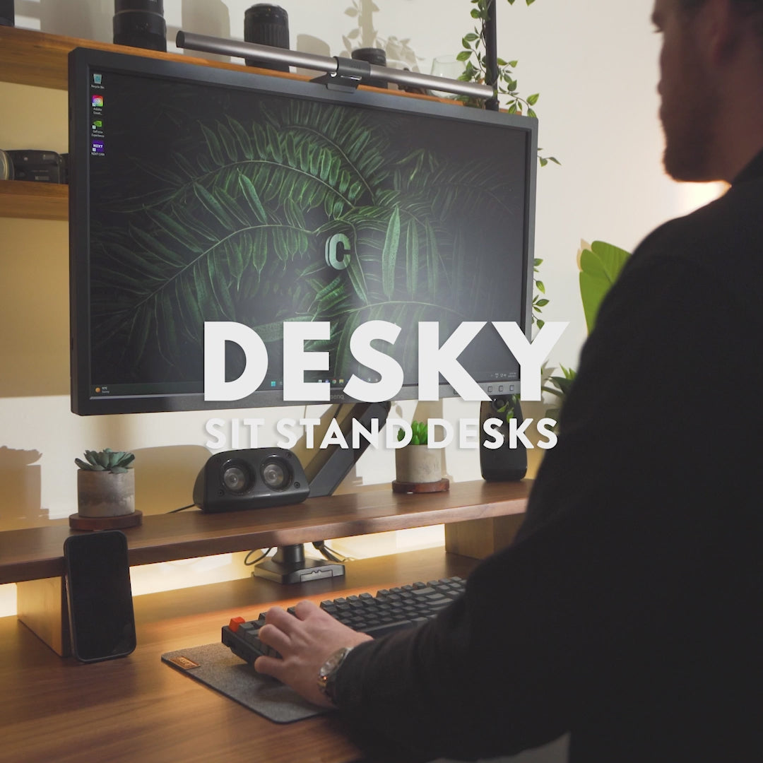 Desky Dual Hardwood Sit Stand Desk